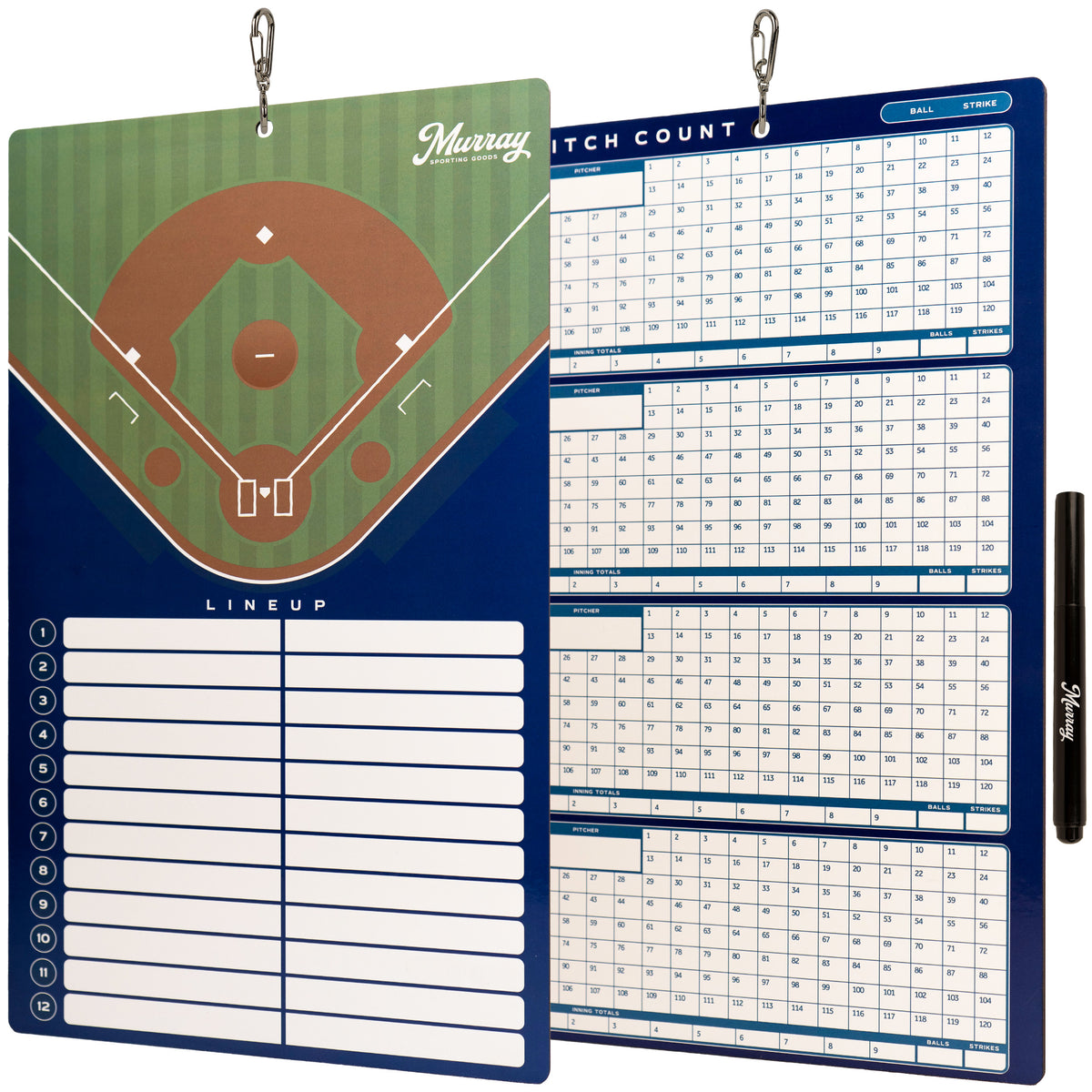 Murray Sporting Goods Team Colors Baseball Clipboard